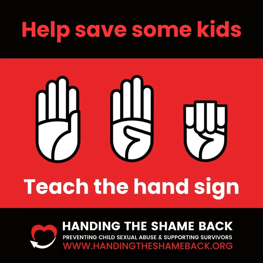 Global Hand Sign — Handing the Shame Back