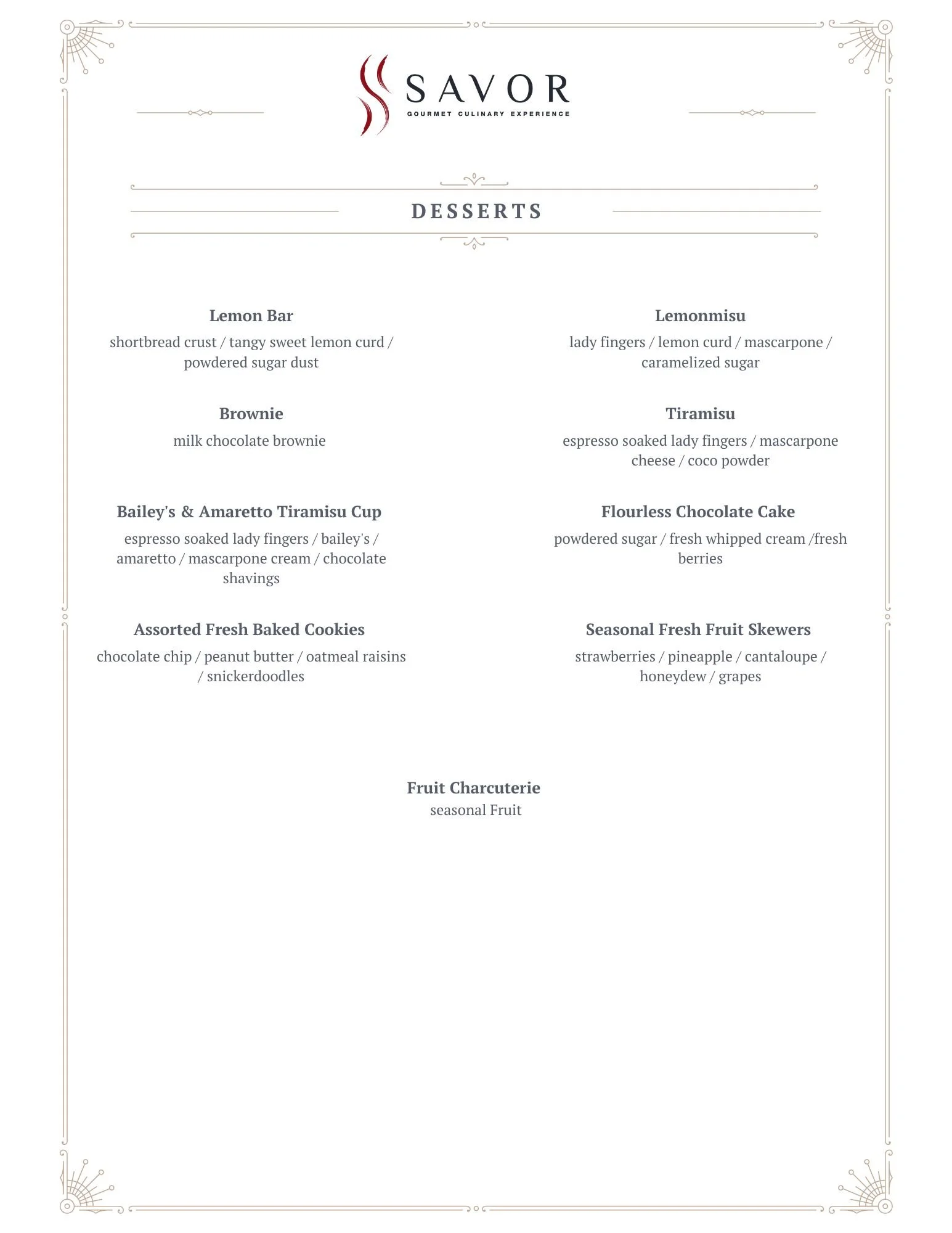 Catering Overview — Savor: Great Food. Greater Good.