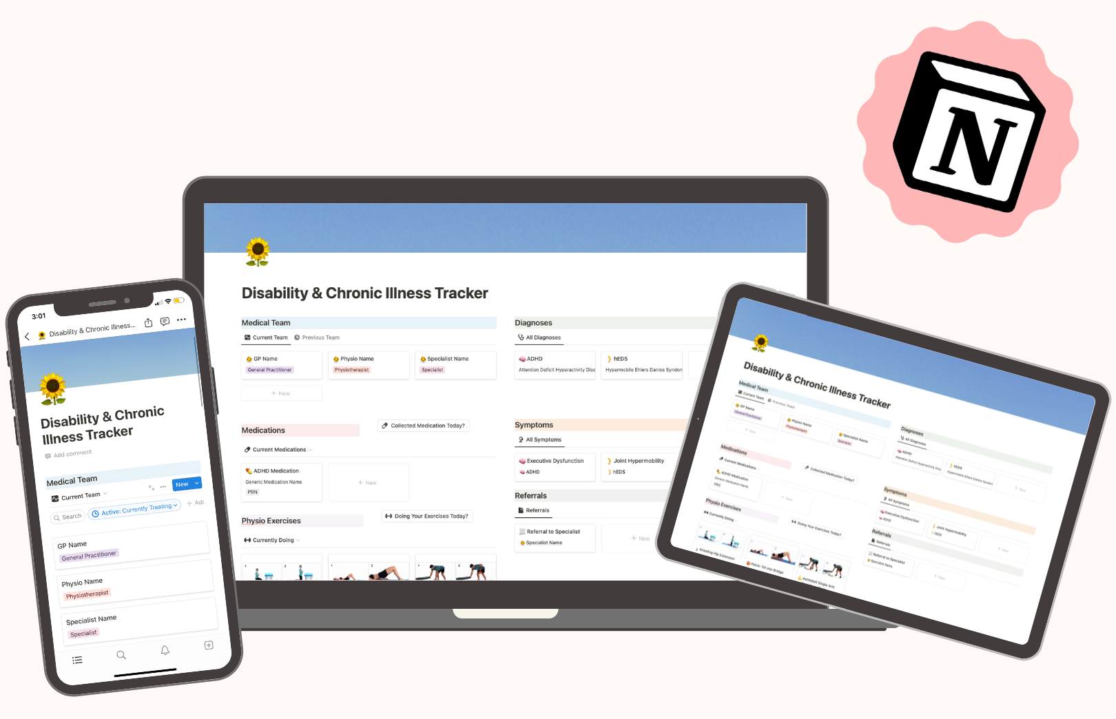 Disability and Chronic Illness Tracker Notion Template | Pitch Science