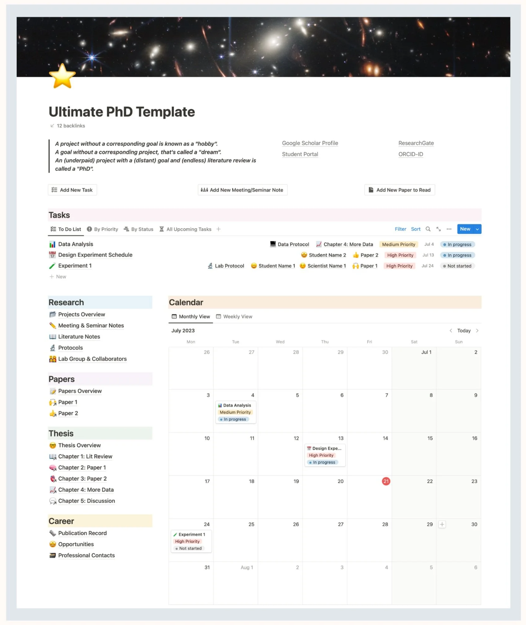 Ultimate PhD Notion Template | Pitch Science