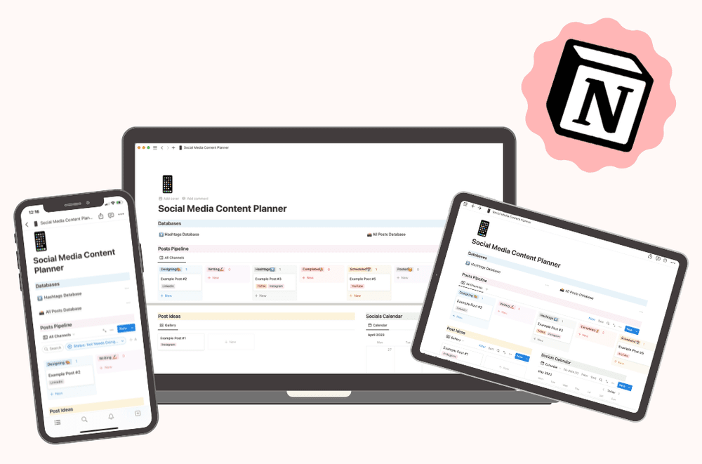 Social Media Content Planner Notion Template | Pitch Science