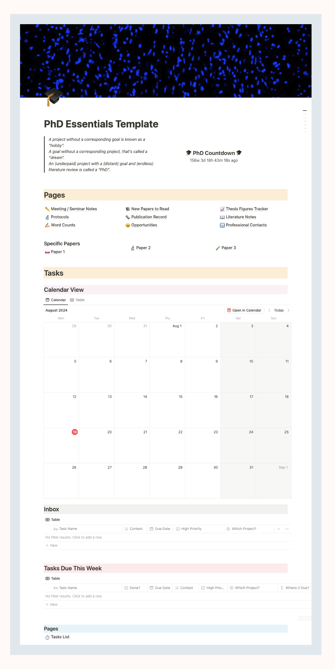 PhD Essentials Notion Template | Pitch Science