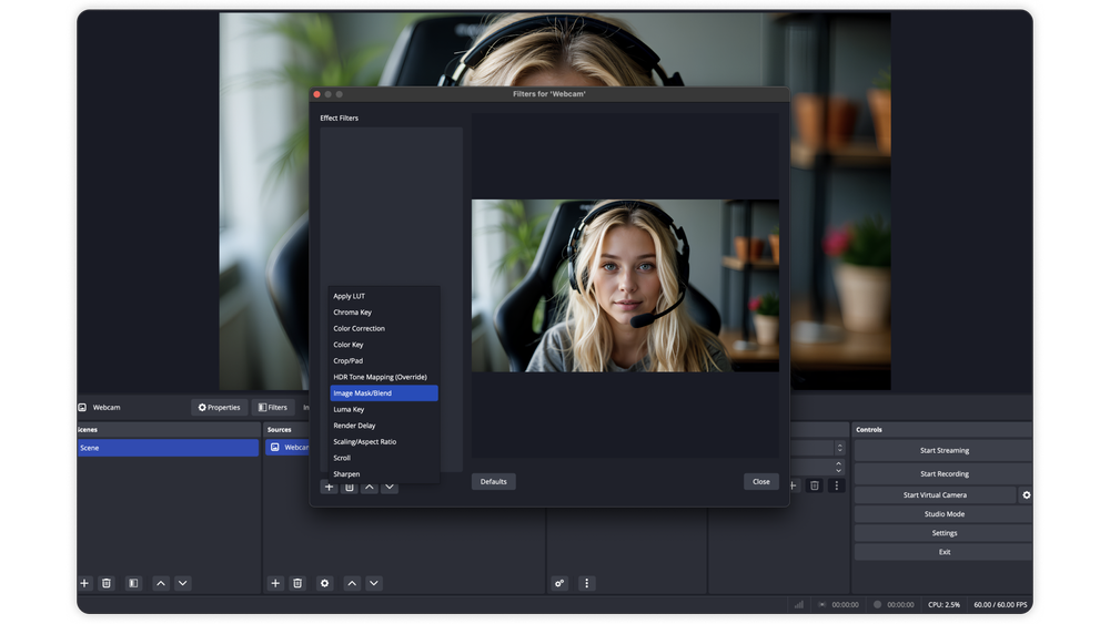 How To Add A Mask To Your Camera In OBS Studio — PixelPro.io