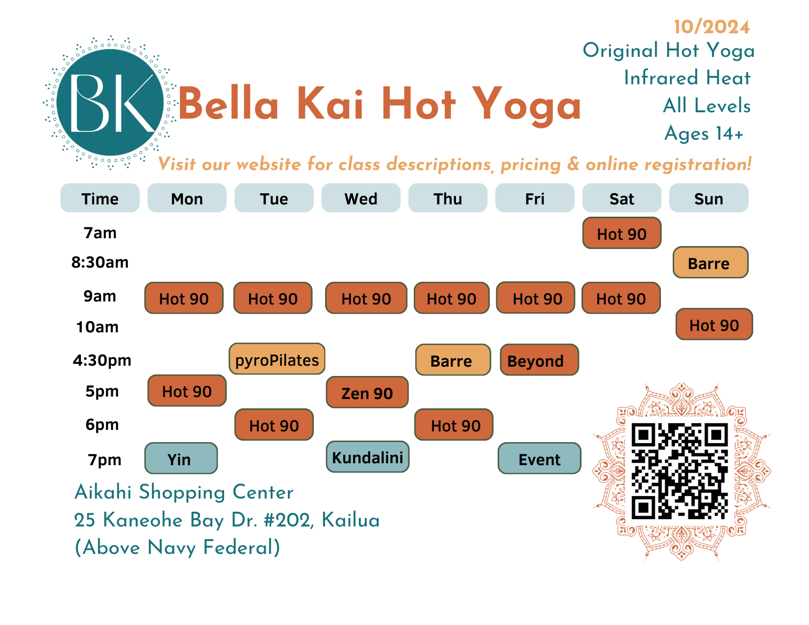 Schedule — Bella Kai Yoga