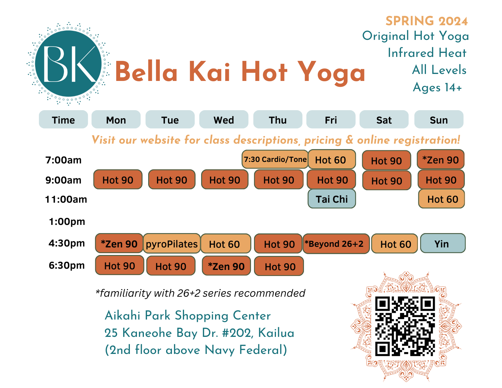 Schedule — Bella Kai Yoga