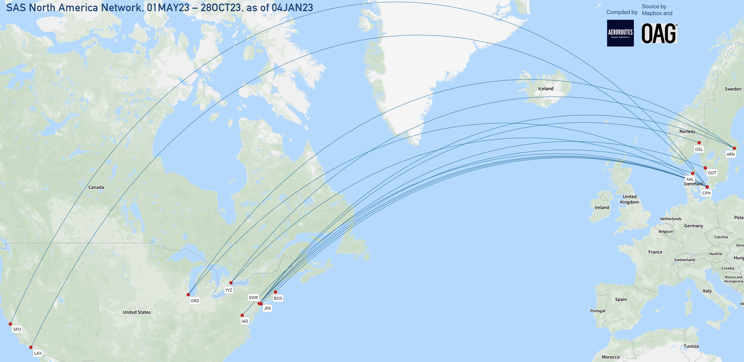 SAS NS23 North America Operation Changes 04JAN23 AeroRoutes SAS NS23 North America Operation Changes 04JAN23 AeroRoutes
