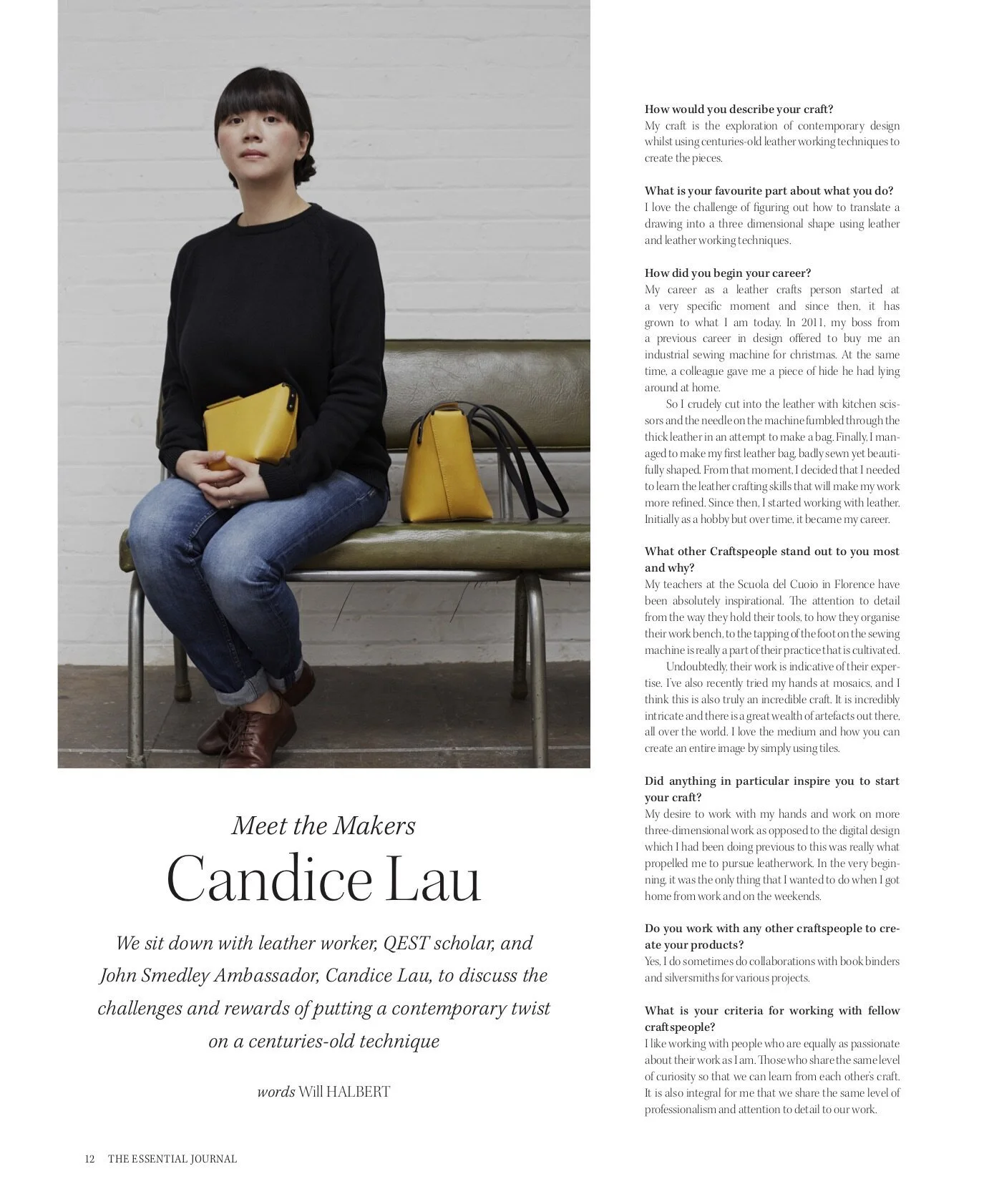 AN INTERVIEW WITH ESSENTIAL JOURNAL, 2020 — STUDIO CANDICE LAU