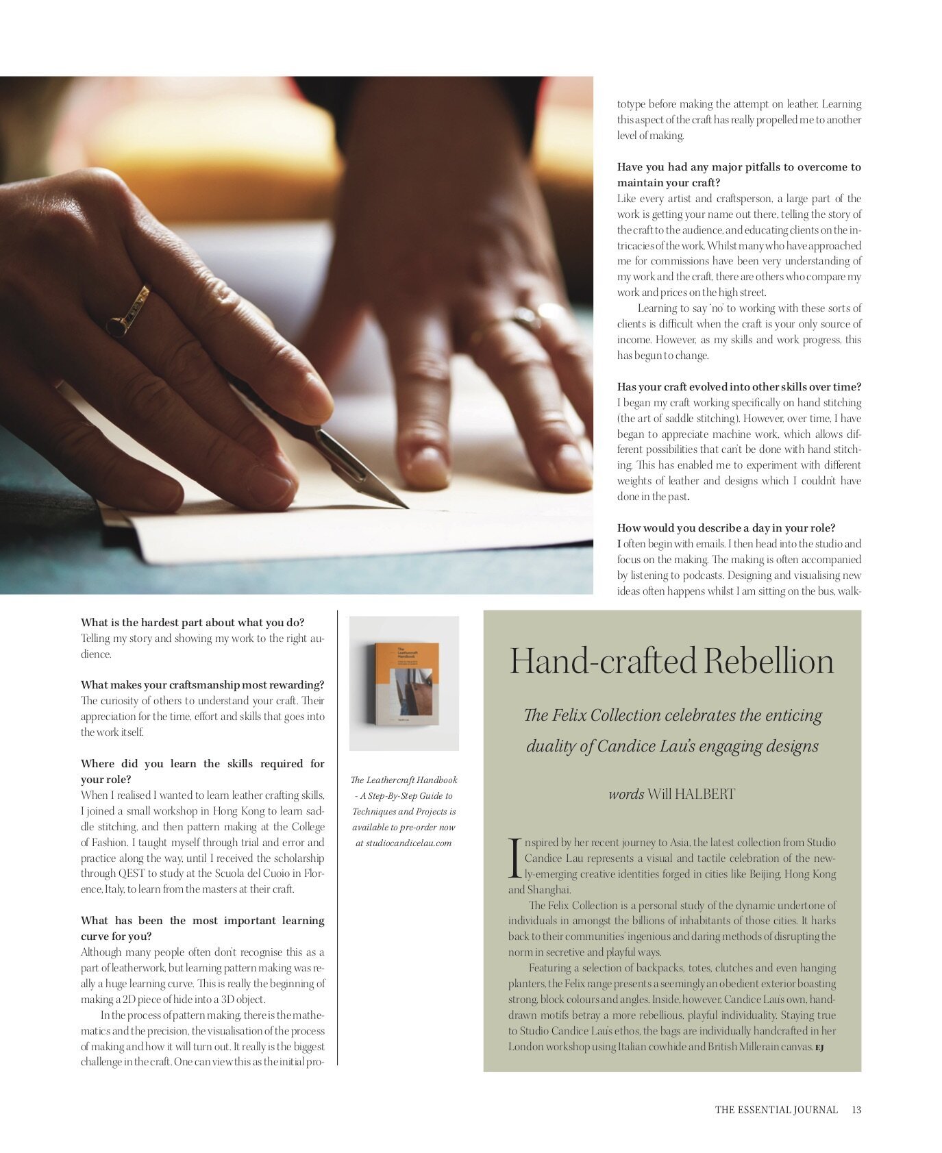 AN INTERVIEW WITH ESSENTIAL JOURNAL, 2020 — STUDIO CANDICE LAU