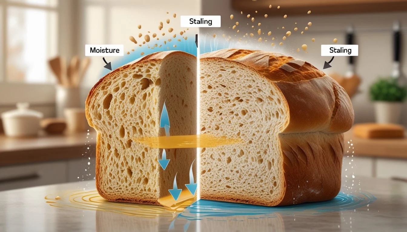 How Moisture Migration Causes Bread Staling: Understanding Texture Changes in Baked Goods