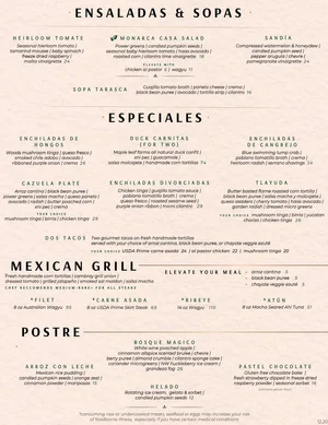 Menus — Cantina Monarca