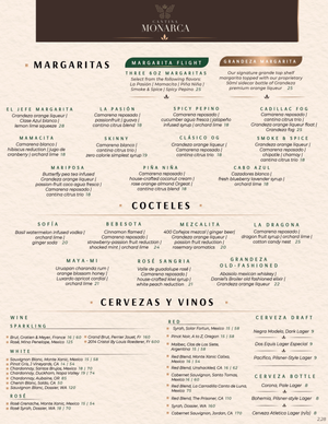 Menus — Cantina Monarca