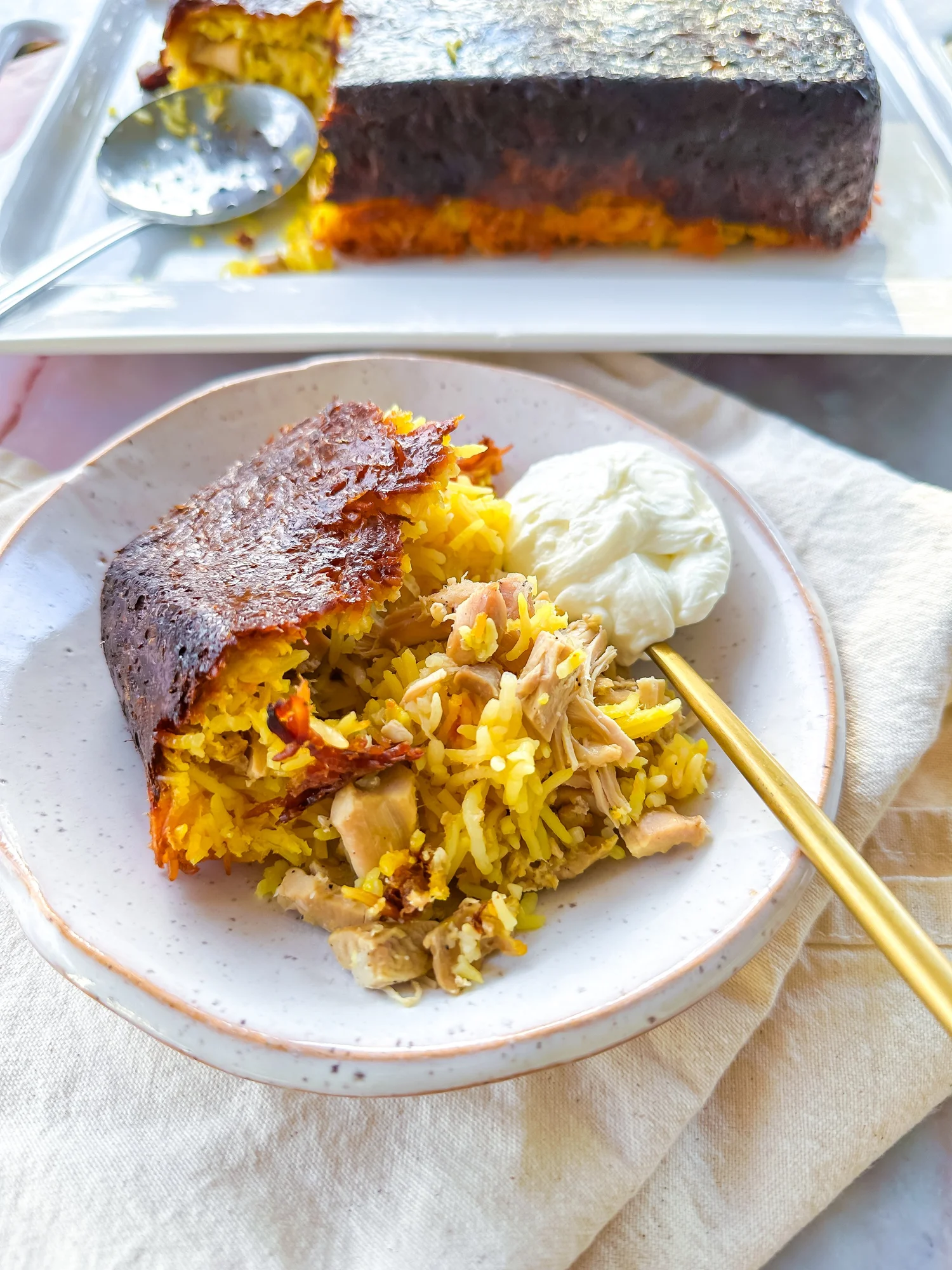 The BEST Crispy Persian Tahchin (Baked Saffron Rice) — Jazz Leaf