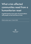What crisis affected communities need from a humanitarian reset - A ...
