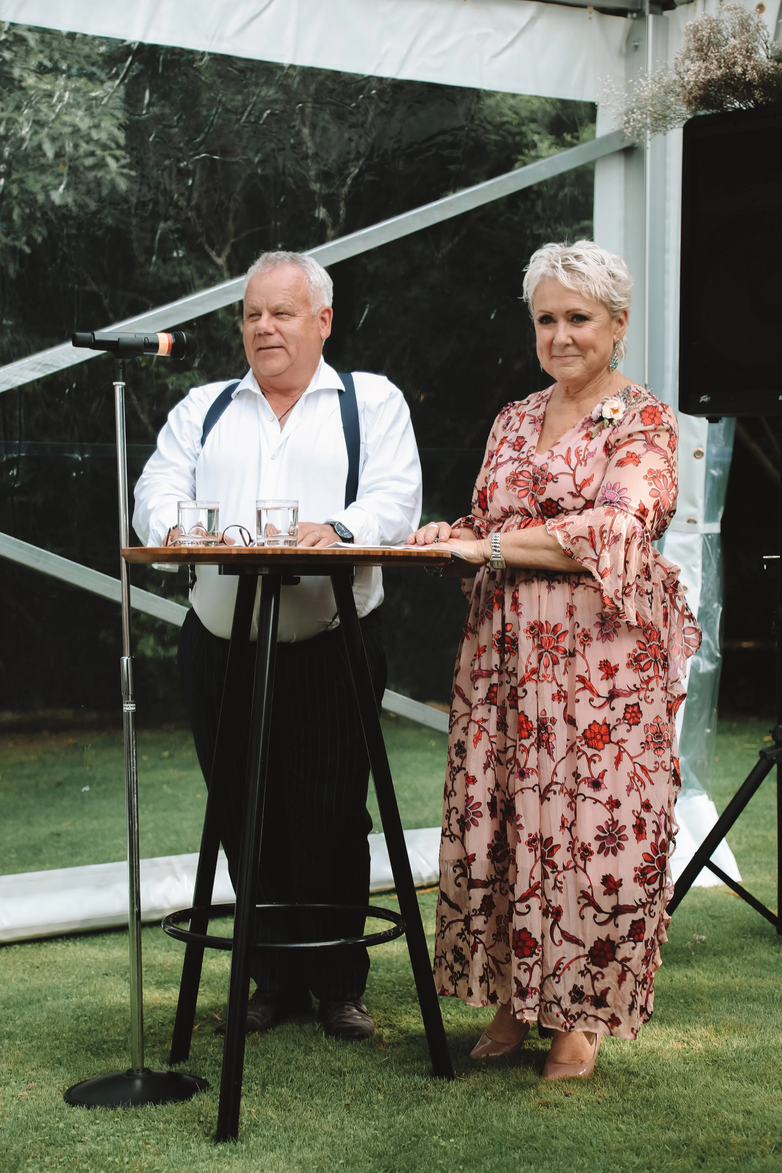 Round Bar Leaner - Black/Bamboo Hire — Wedding Hire + Events | Truly Yours