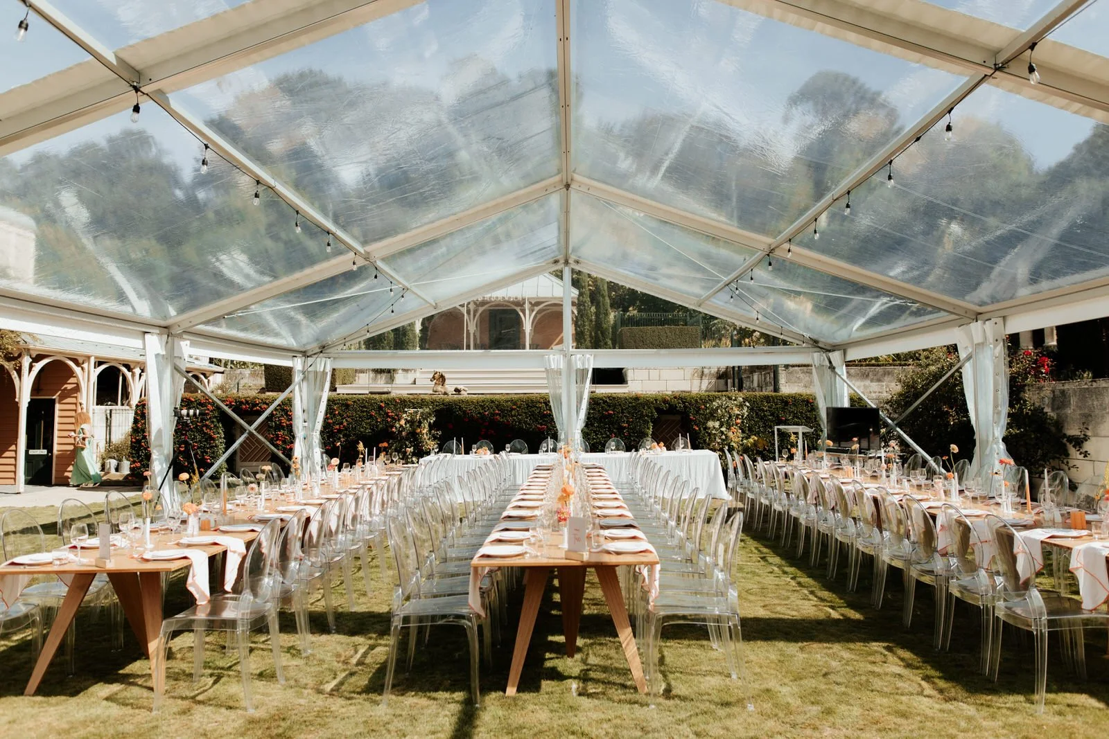 Wedding Clear Marquee Hire - black and white available | Truly Yours NZ