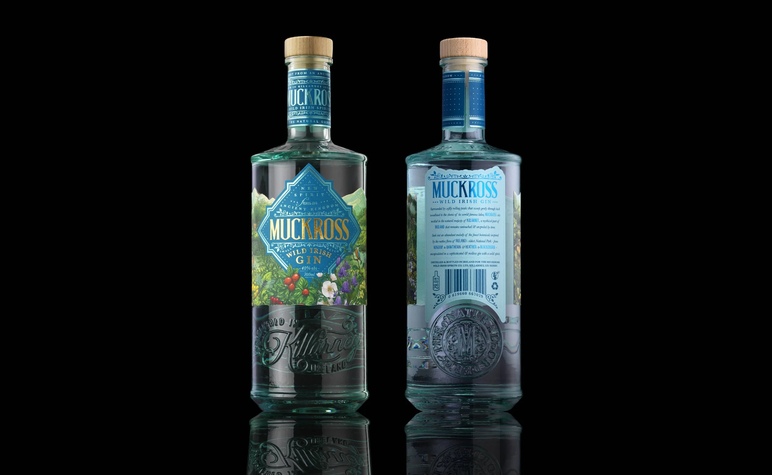 Muckross Wild Irish Gin — label design — Backbar Studios