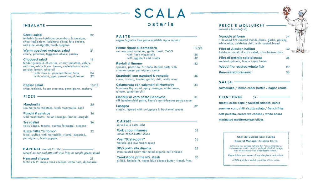 Scala Osteria All Day Menu — Scala Osteria & Bar