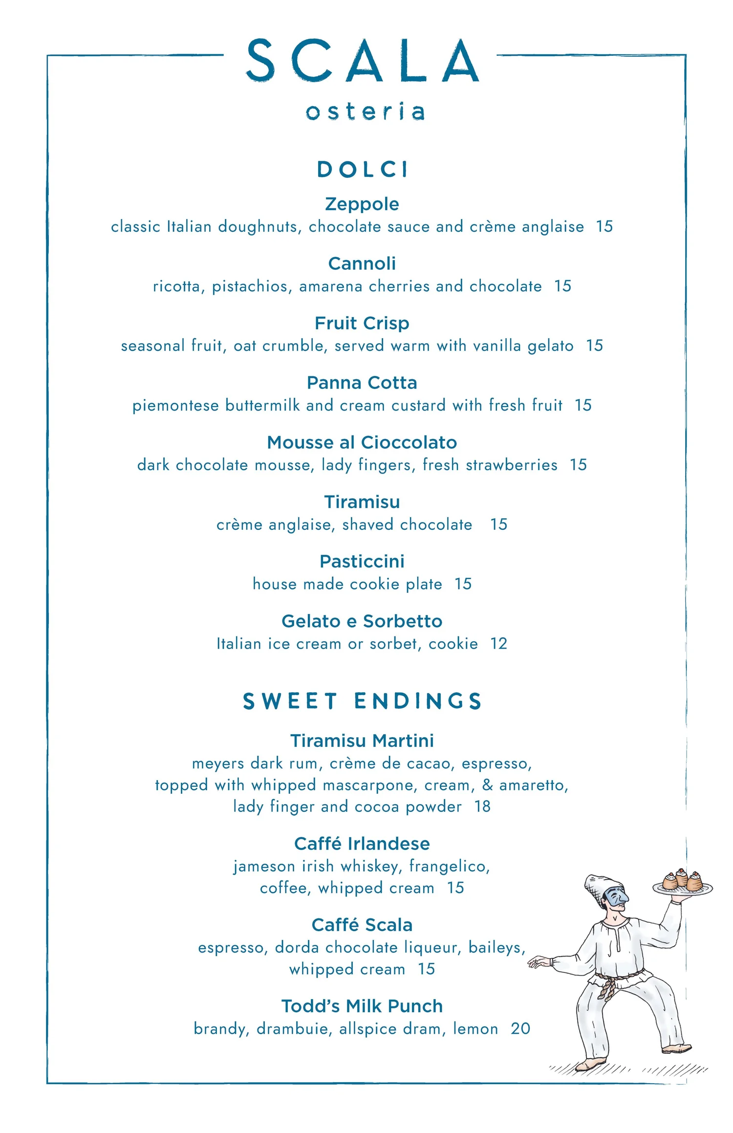 Scala Osteria Dessert Menu — Scala Osteria & Bar