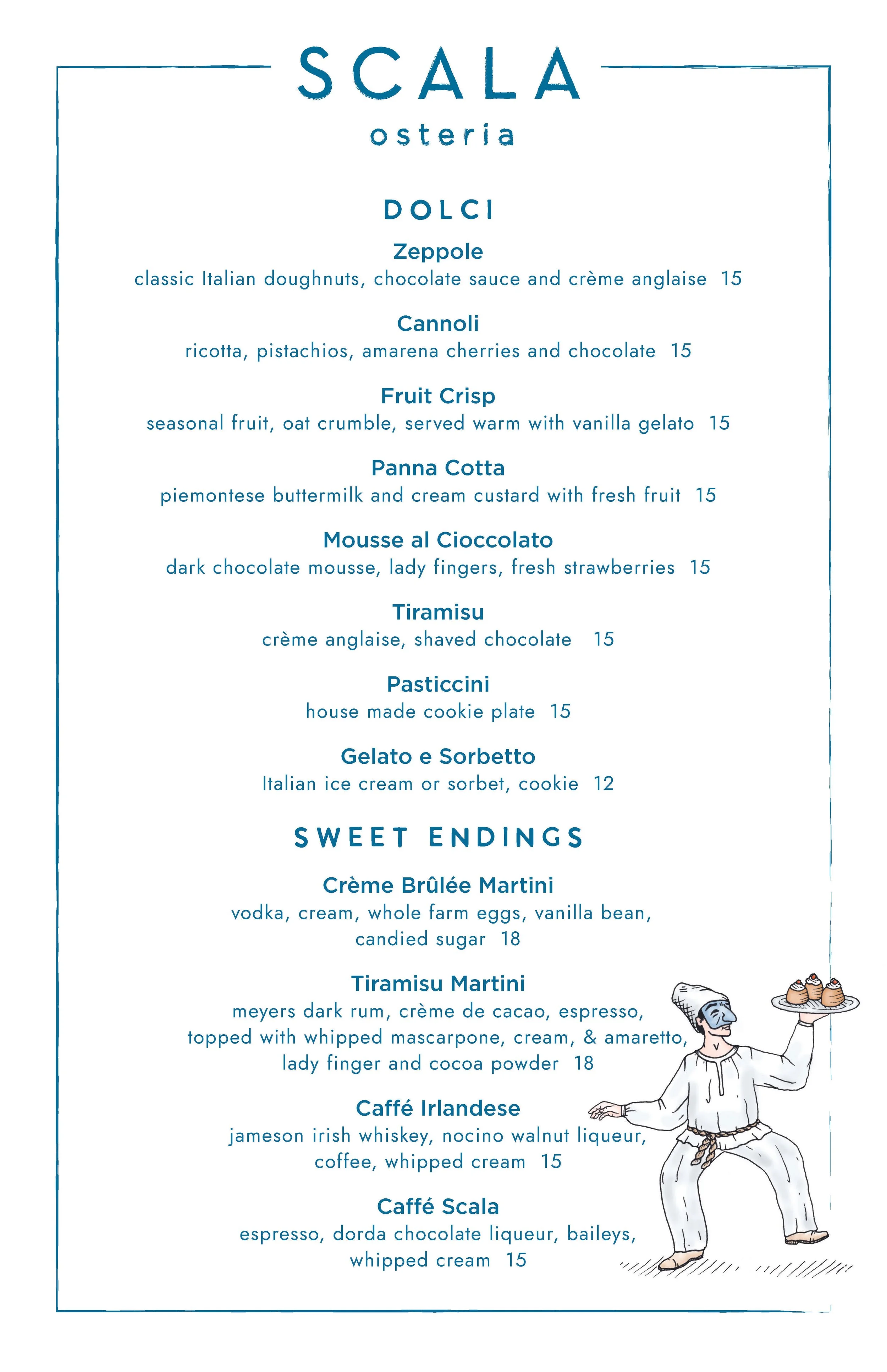 Scala Osteria Dessert Menu — Scala Osteria & Bar