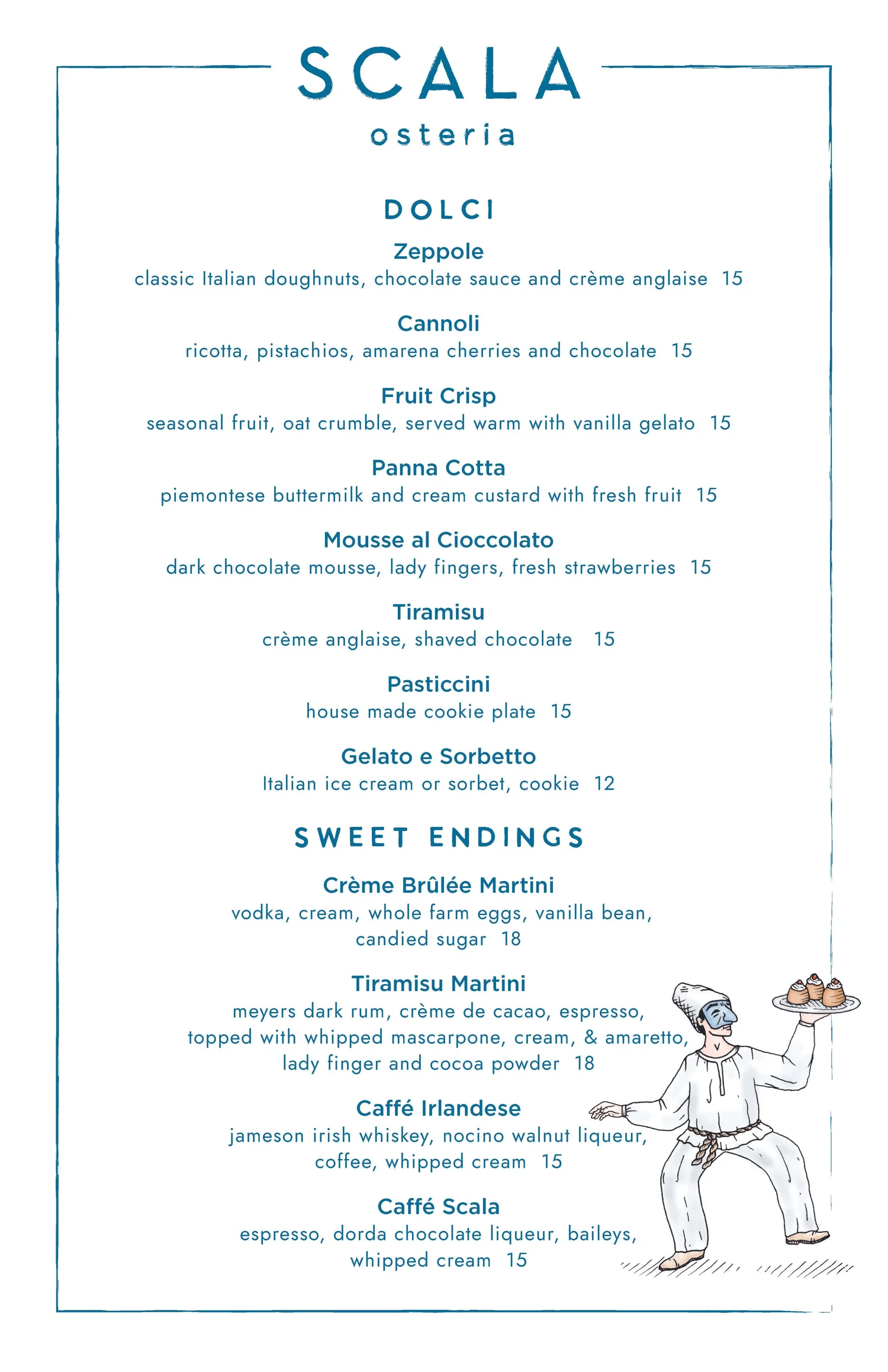 Scala Osteria Dessert Menu — Scala Osteria & Bar