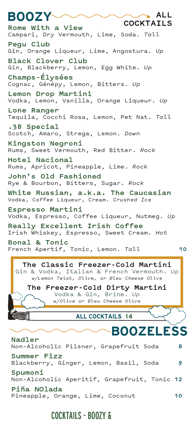 Menu — Tall John's