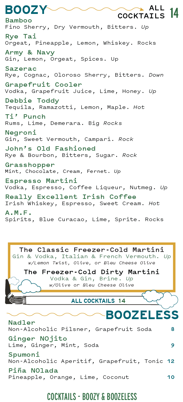 Menu — Tall John's