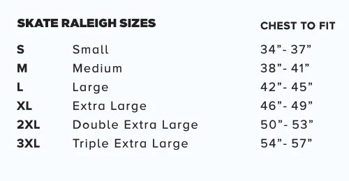 Apparel Sizes — Skate Raleigh