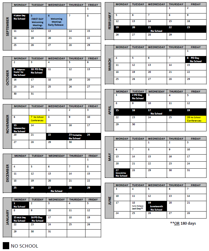 School Calendar — The Learning Community