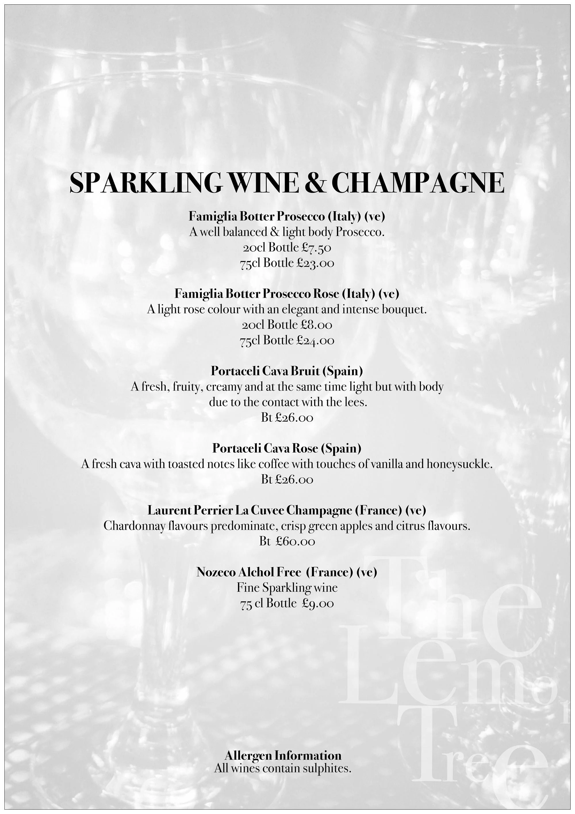 Menus for The Lemon tree restaurant at Thurman Hall, Lancaster — The ...