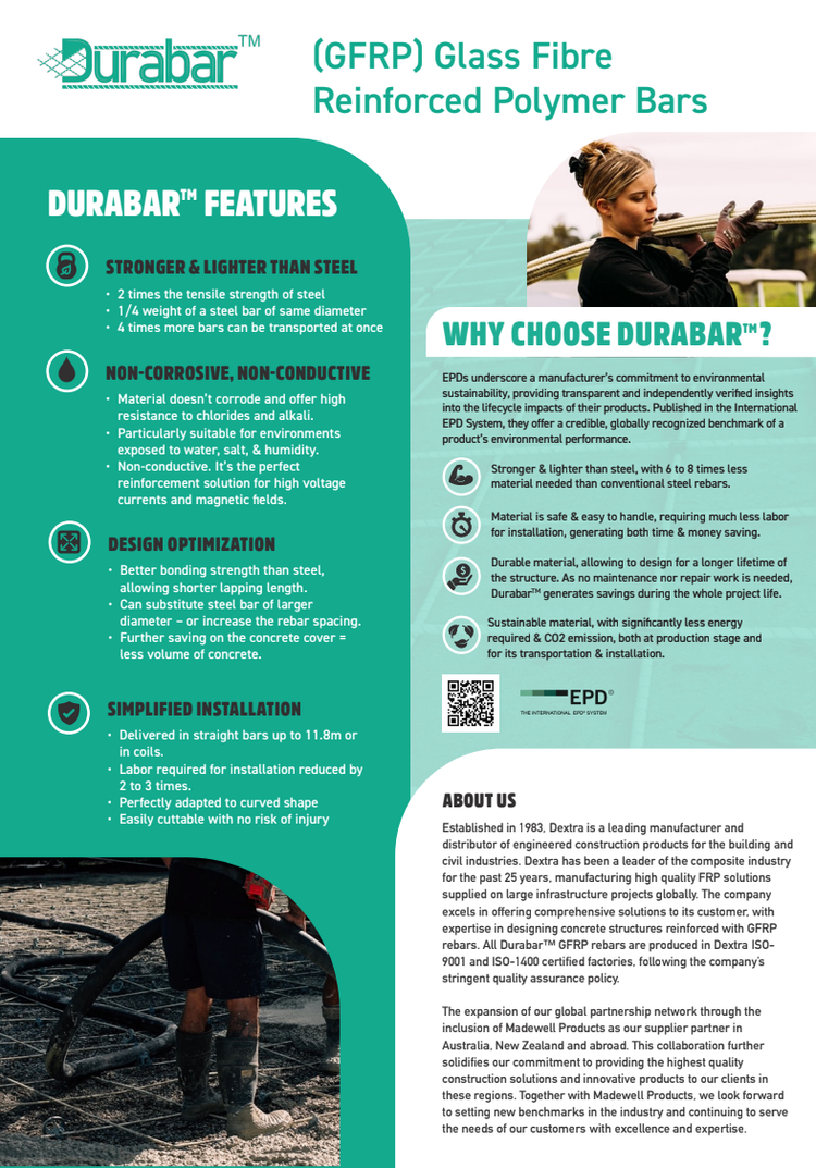 Durabar™ Glass Fibre Reinforced Polymer (GFRP) Bars