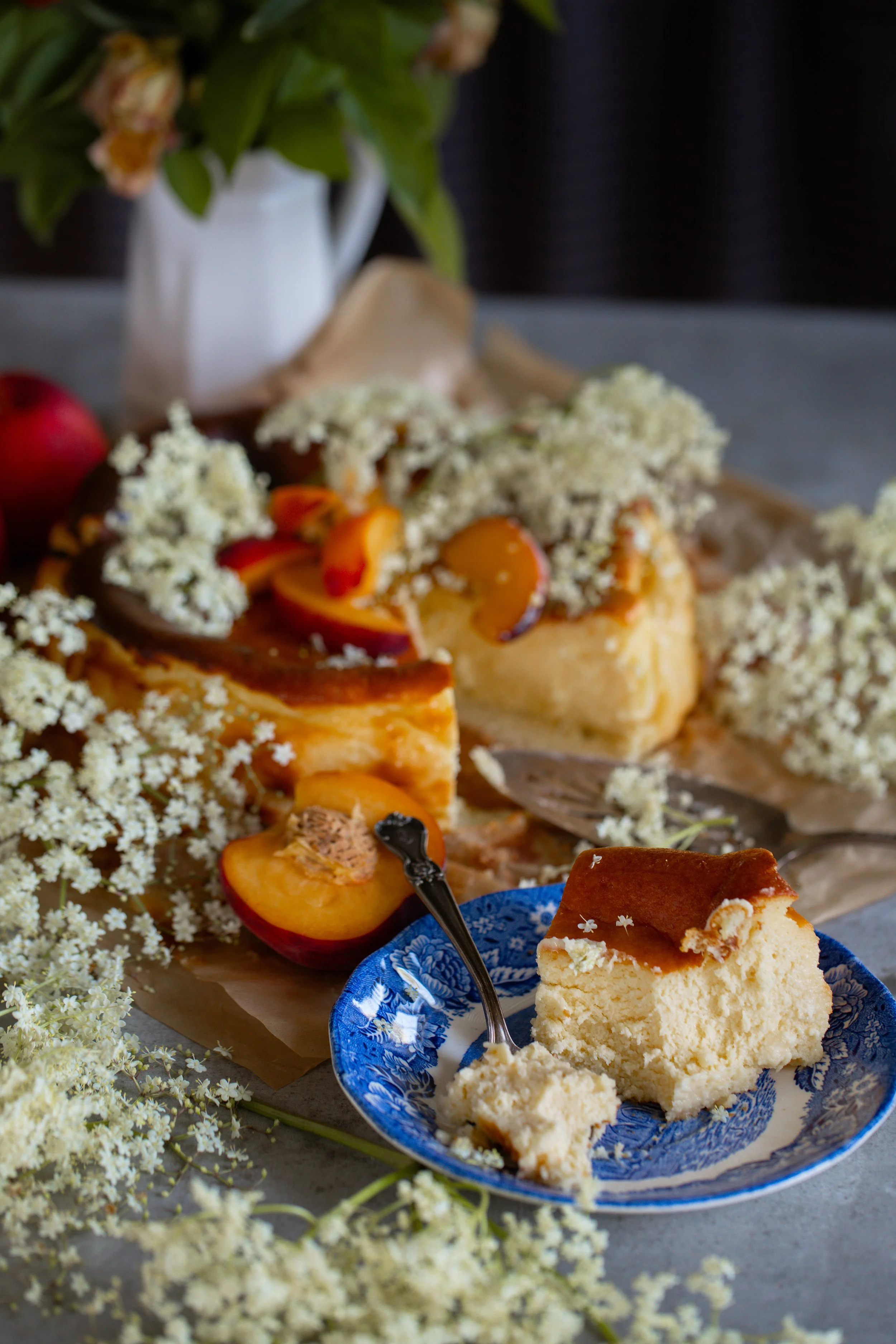 Elderflower Basque Cheesecake — Under A Tin Roof