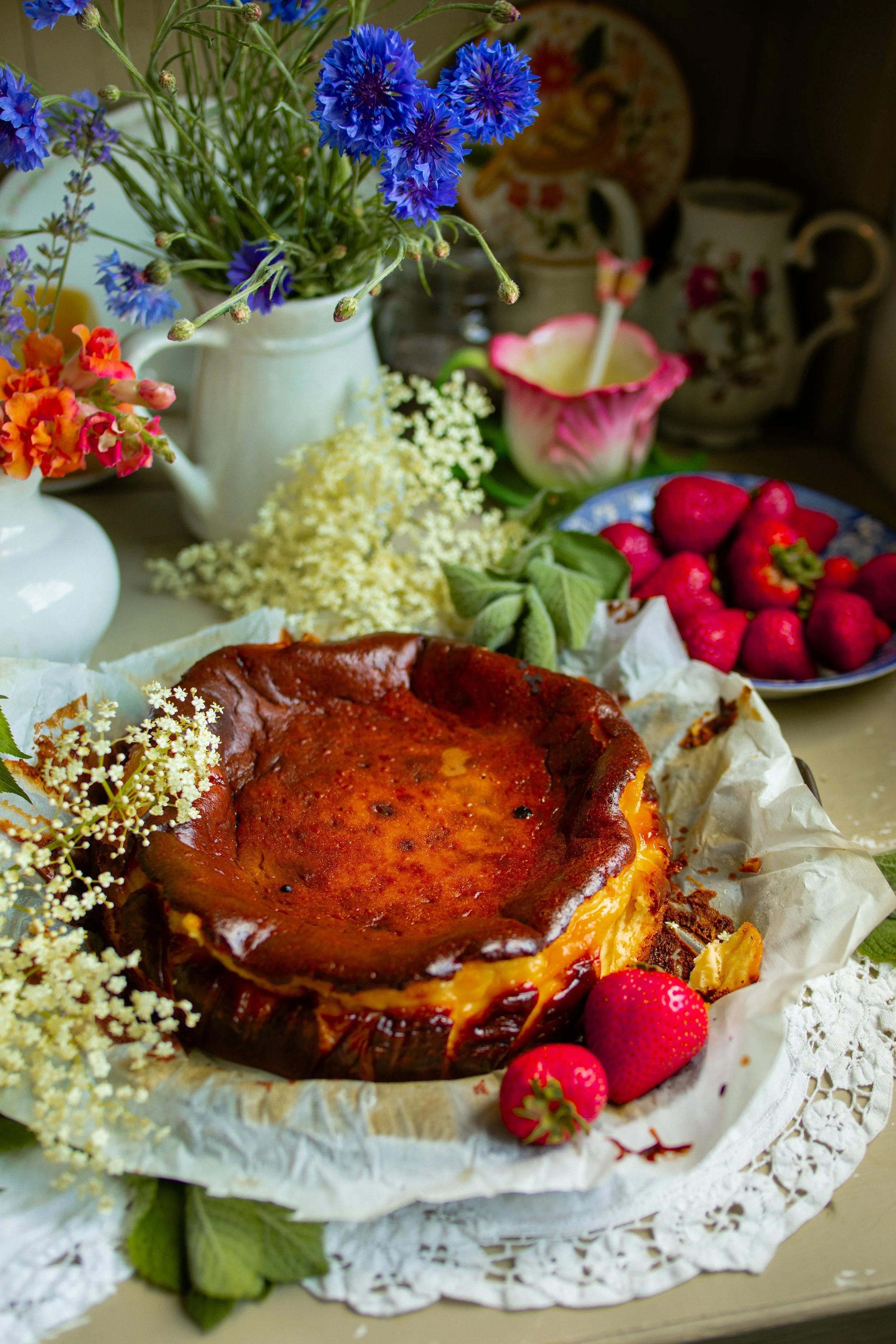 Elderflower Burnt Basque Cheesecake: Easy and Delicious Summer Recipe ...