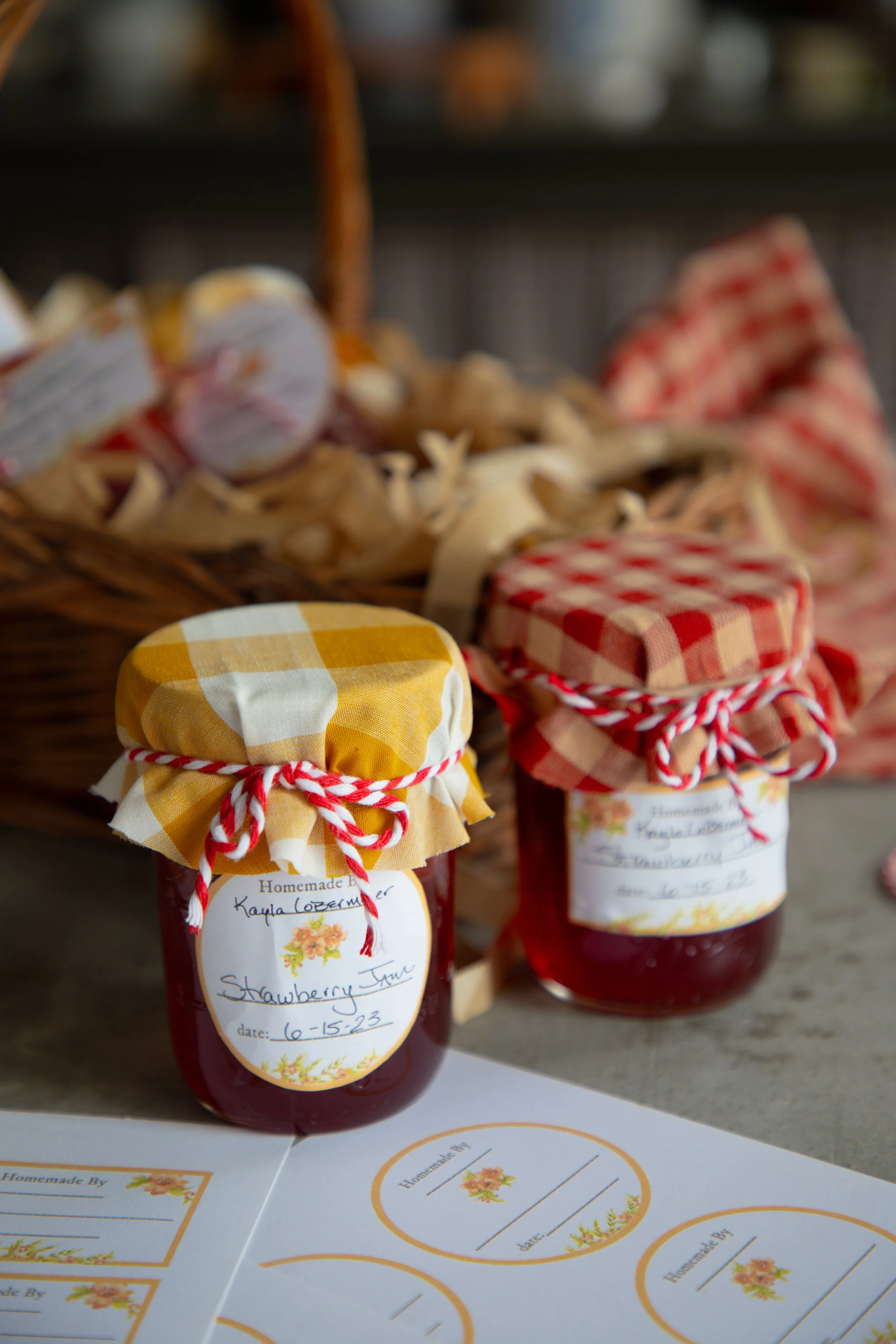 Strawberry Jam Jar Labels