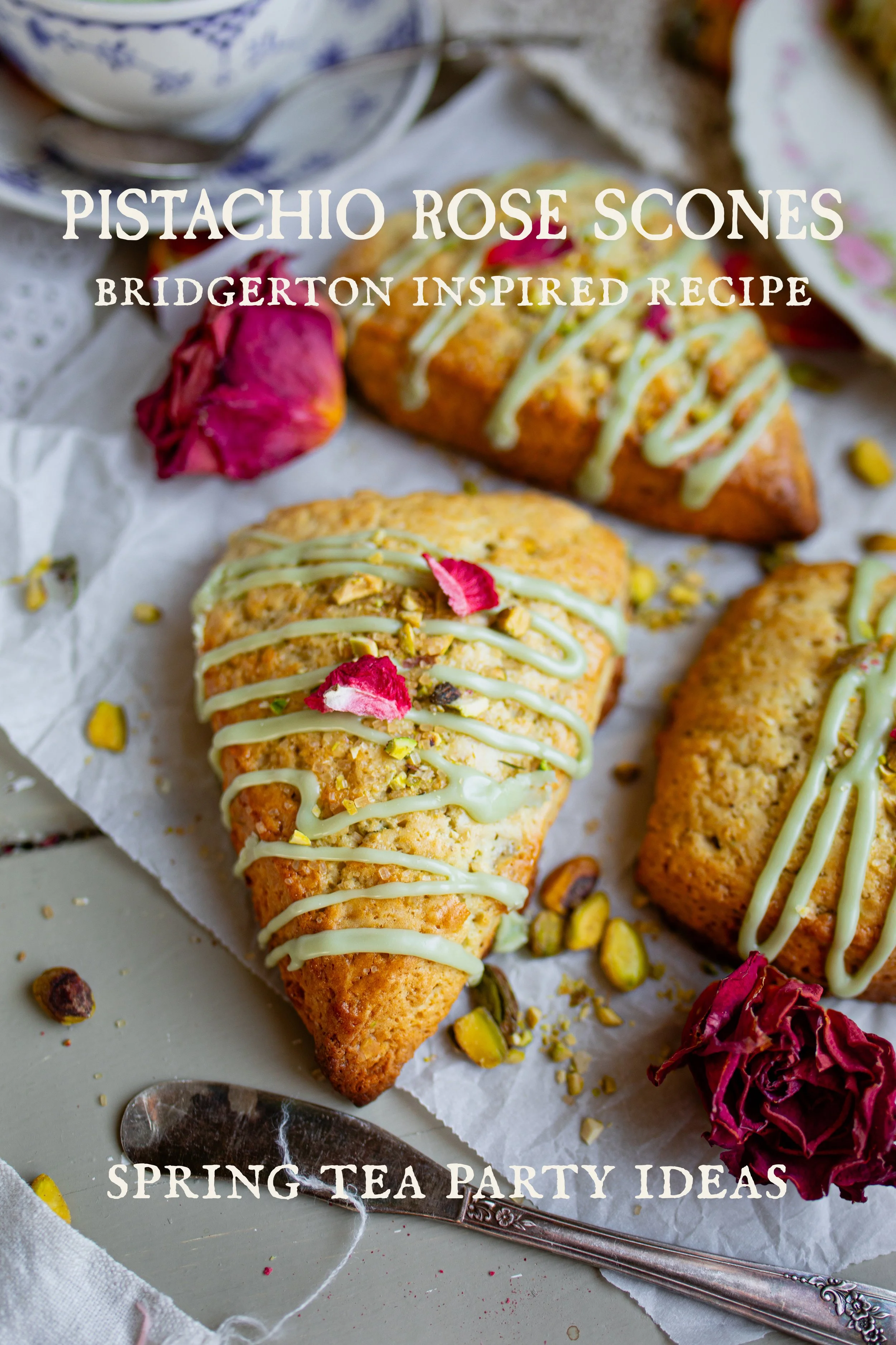 Pistachio Rose Scones: Bridgerton Inspired Tea Party Recipe — Under A ...