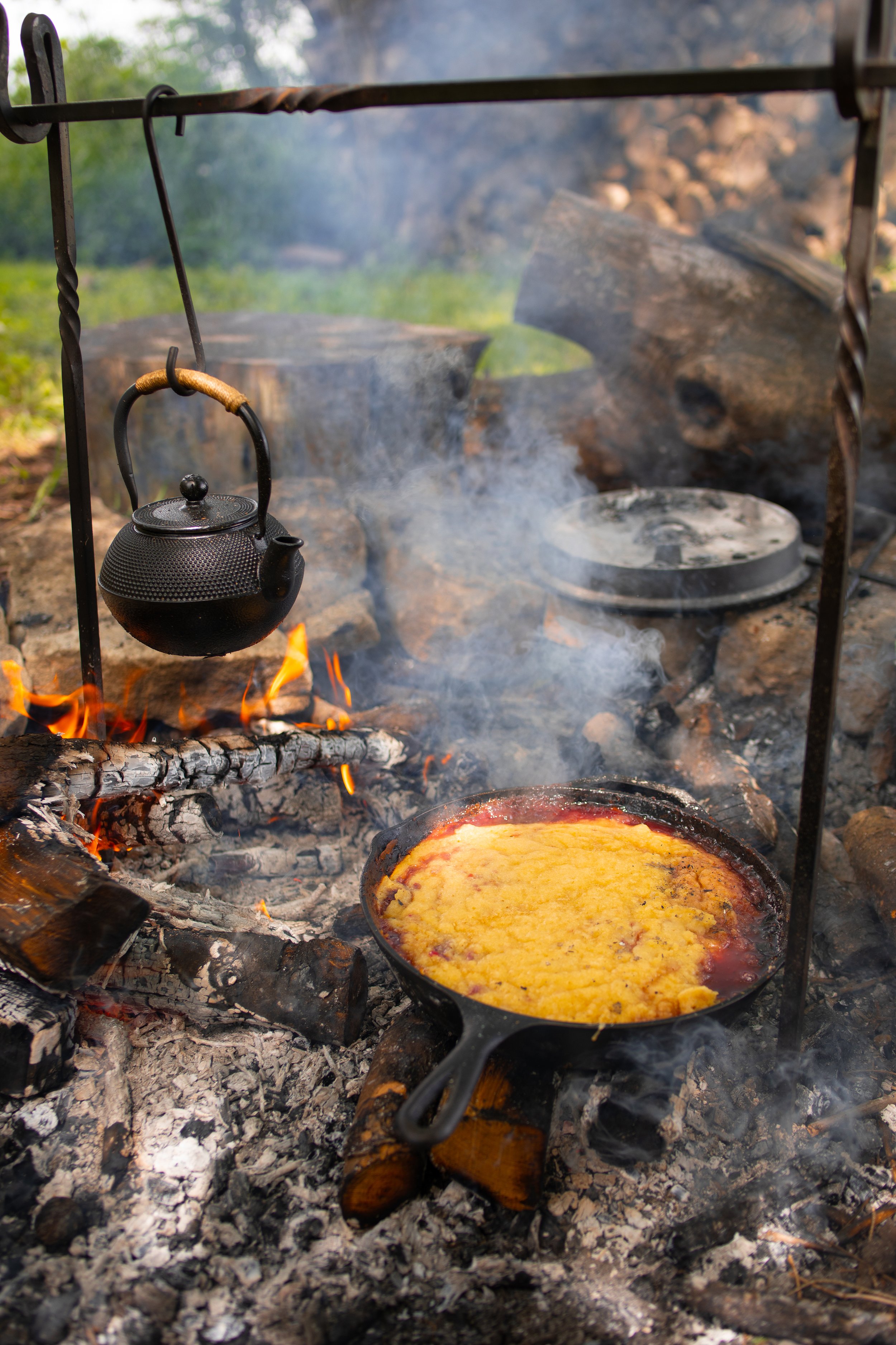Strawberry Rhubarb Cobbler: Easy Campfire Cooking Dessert Recipe ...