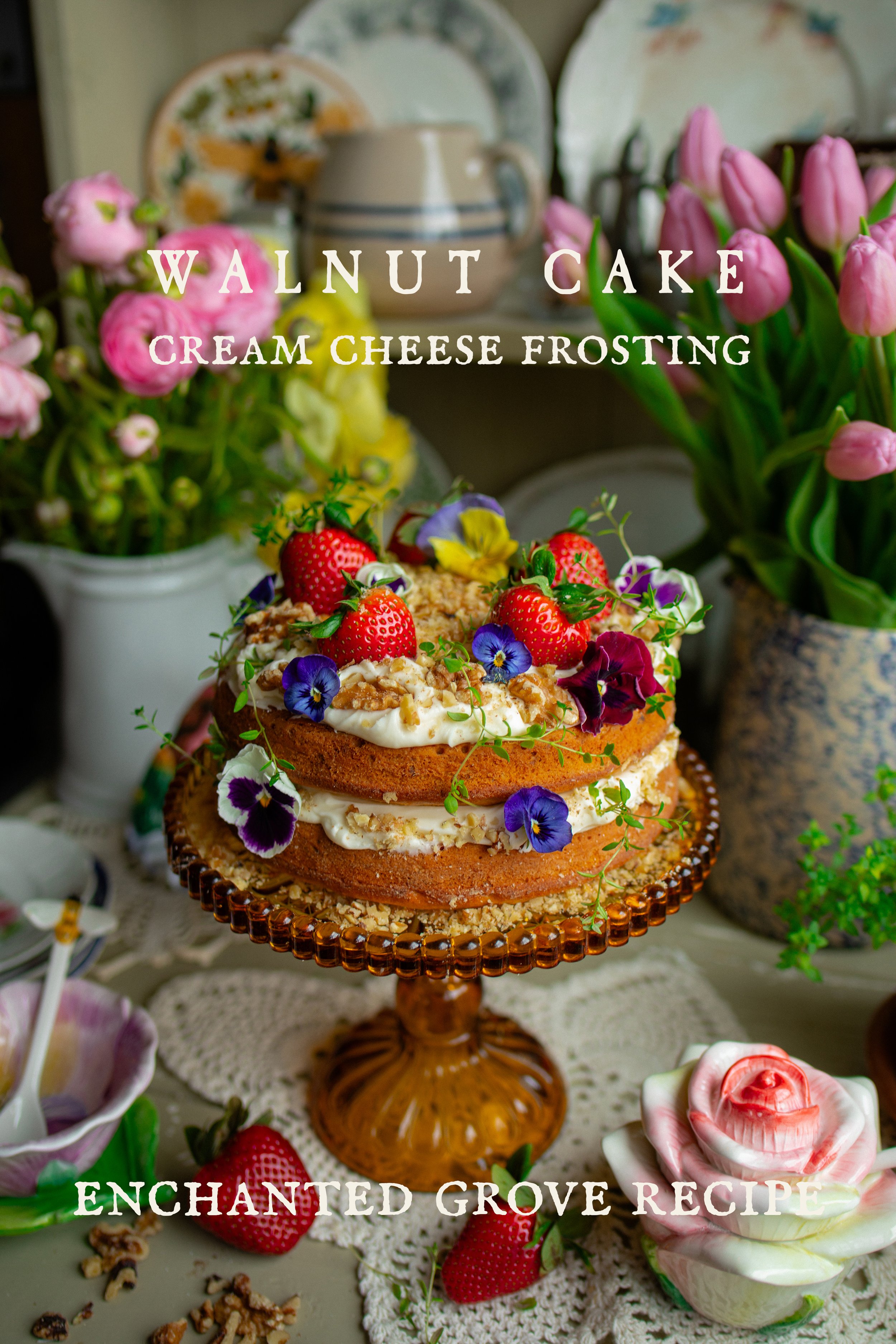 Maple Walnut Cake with Cream Cheese Frosting – Rustic Spring Layer Cake ...