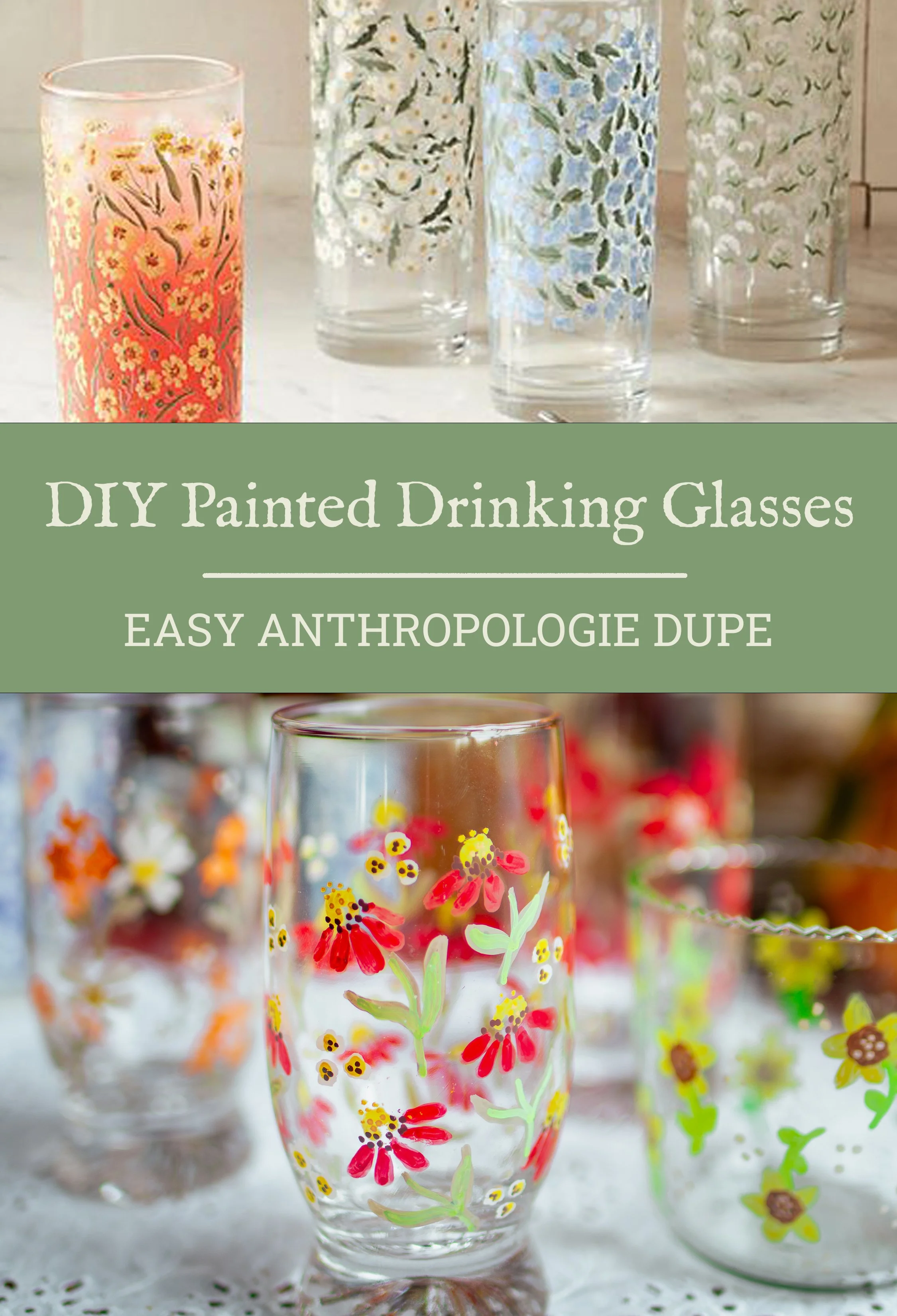 DIY Painted Drinking Glasses: Anthropologie Dupe — Under A Tin Roof