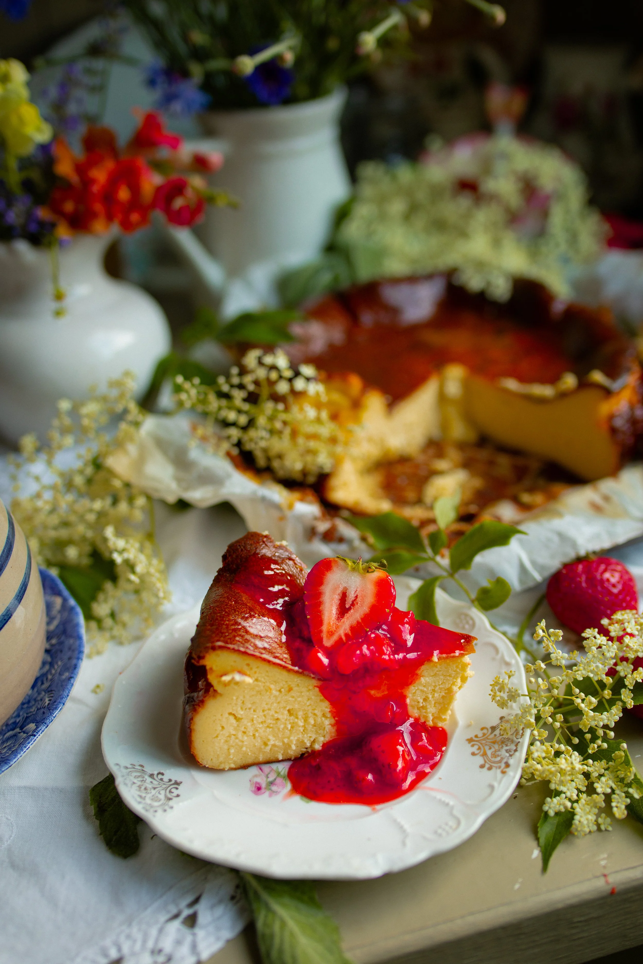 Elderflower Burnt Basque Cheesecake: Easy and Delicious Summer Recipe ...