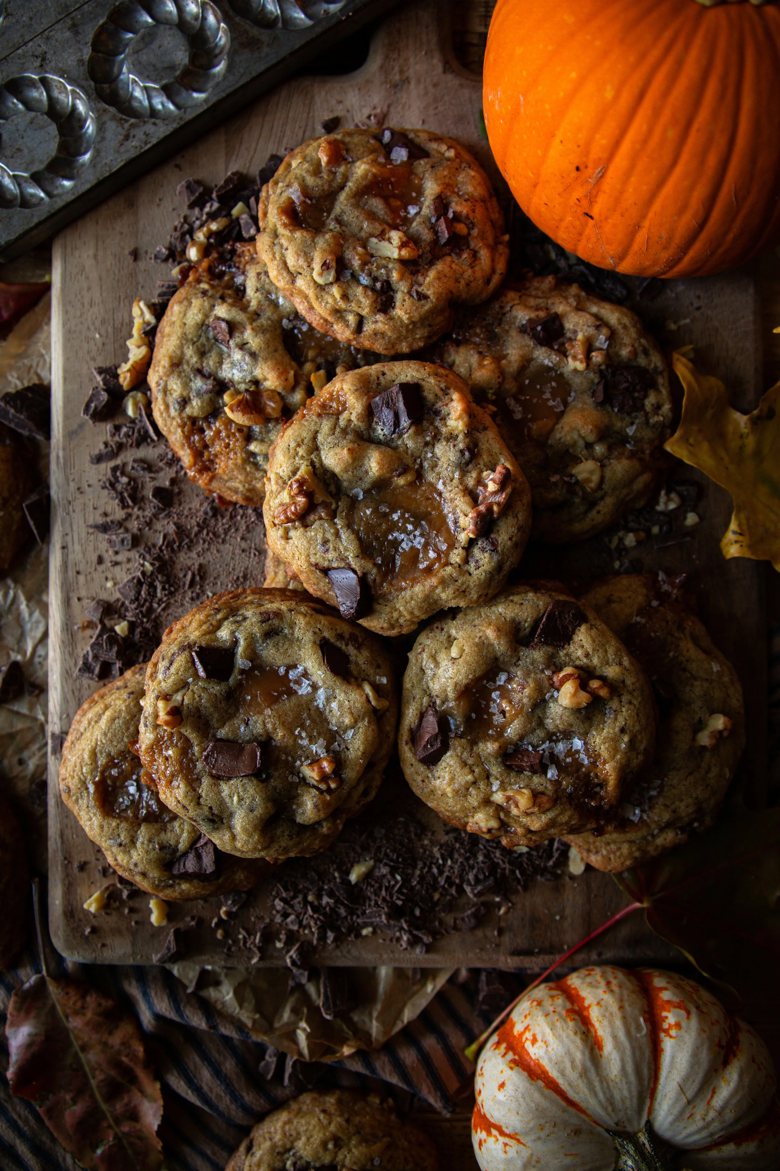Bakery Style Salted Caramel, Walnut, Chocolate Chunk Cookies — Under A ...