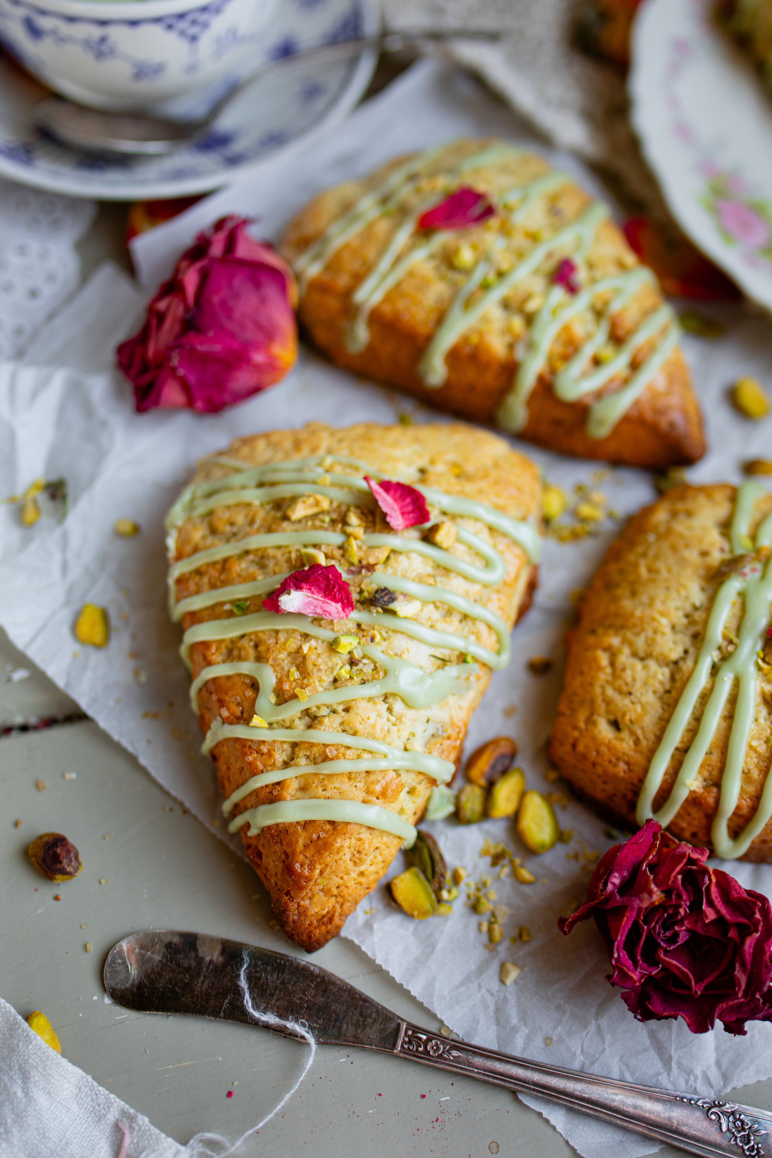 Pistachio Rose Scones: Bridgerton Inspired Tea Party Recipe — Under A ...