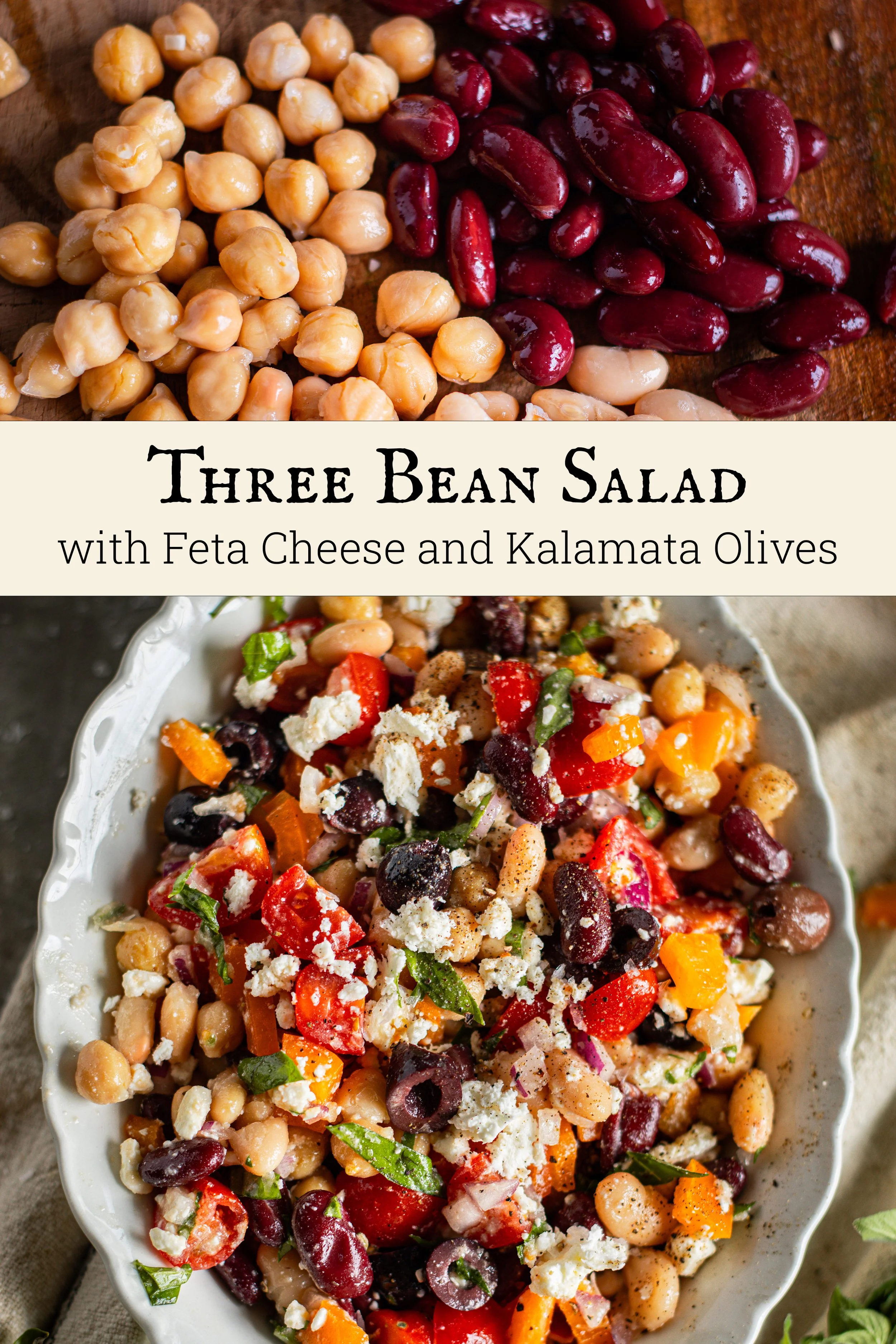 Three Bean Salad with Olives and Feta: Healthy Summer Side Dish — Under ...