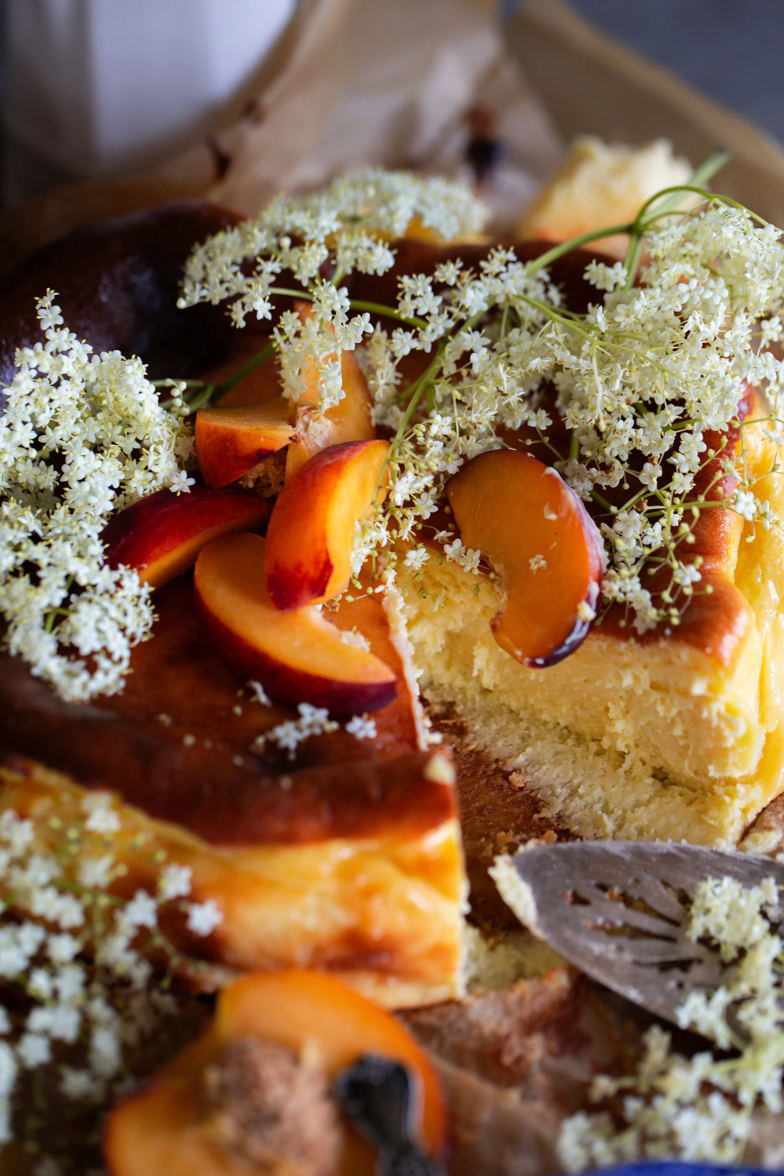 Elderflower Basque Cheesecake — Under A Tin Roof