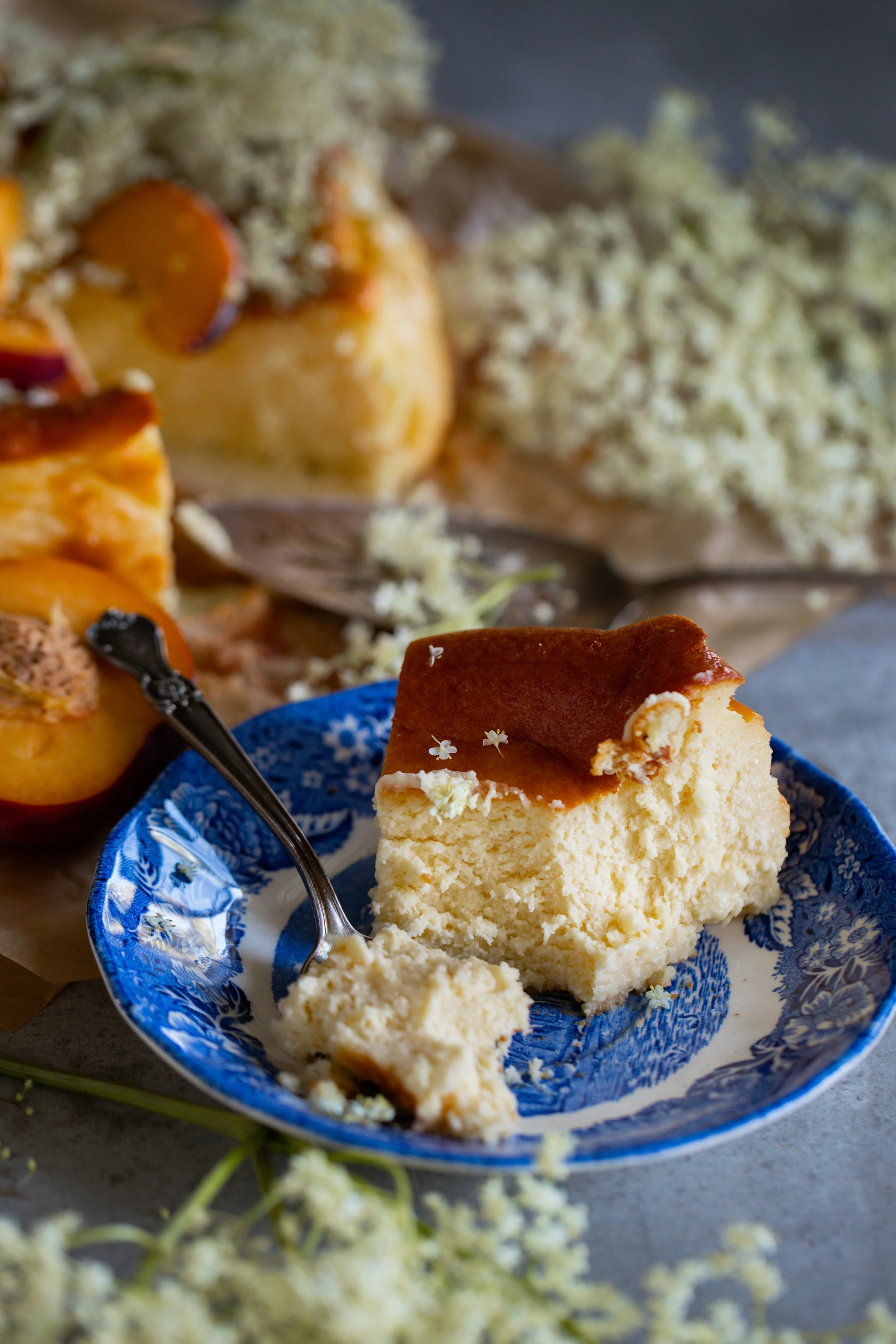 Elderflower Basque Cheesecake — Under A Tin Roof