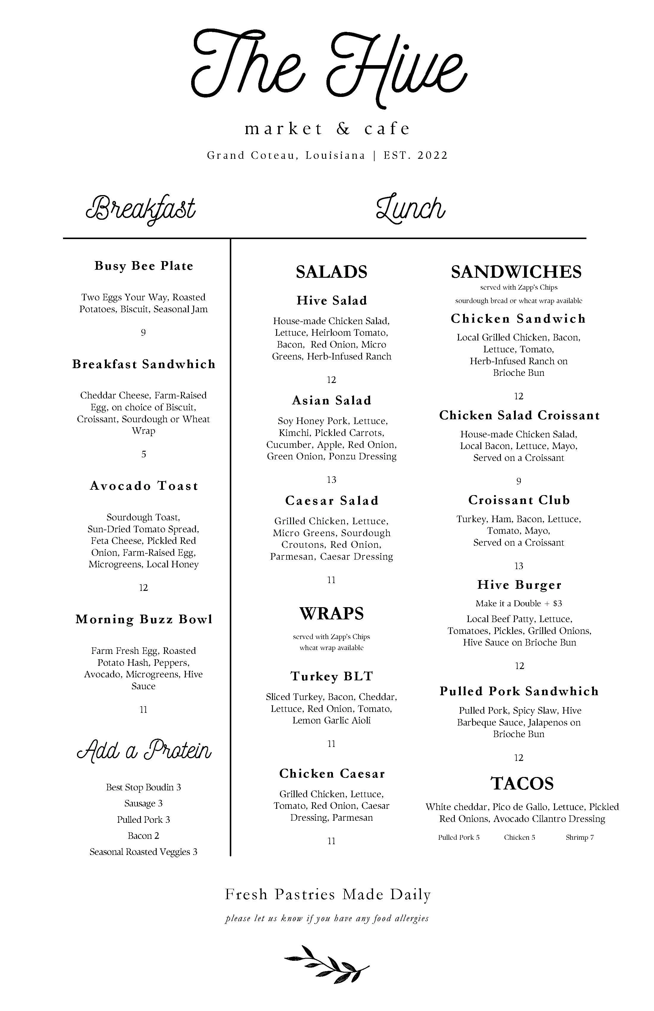 MENU — We are serving up organic snoballs, French Truck Coffee and farm ...