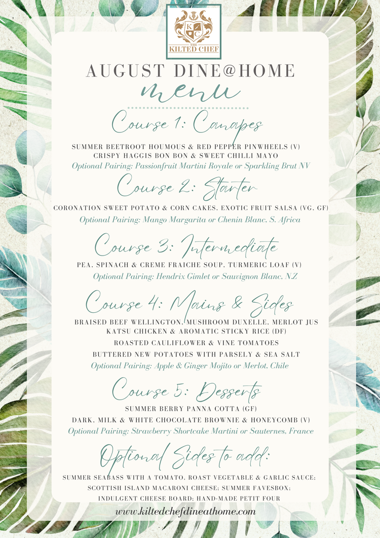 Dine At Home, by Kilted Chef Craig