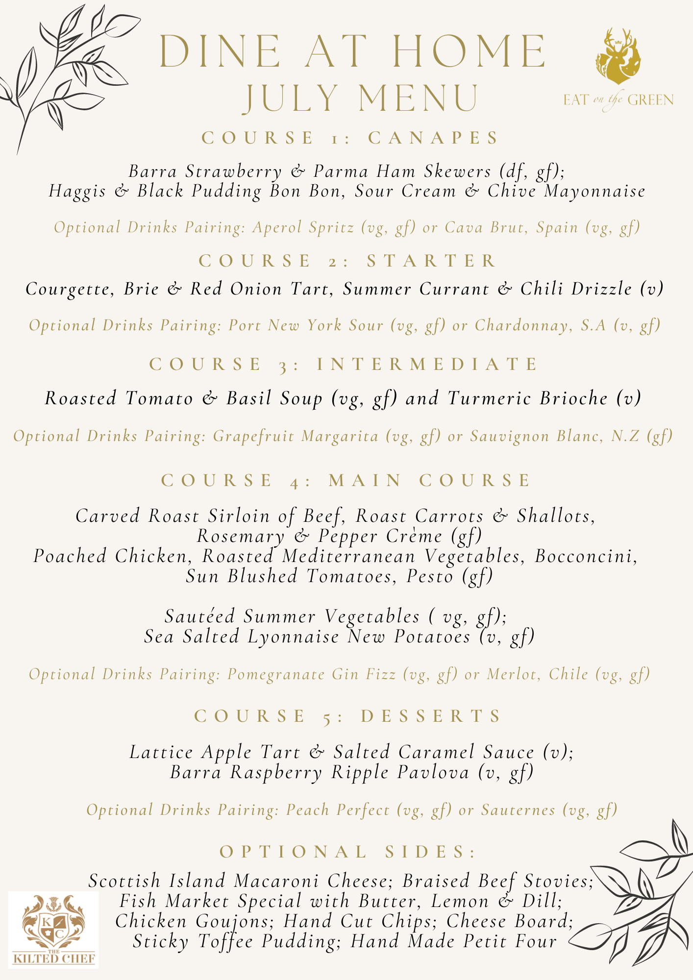 Dine At Home, by Kilted Chef Craig