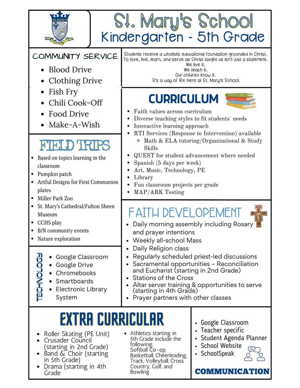 Academics — St. Mary's Catholic School