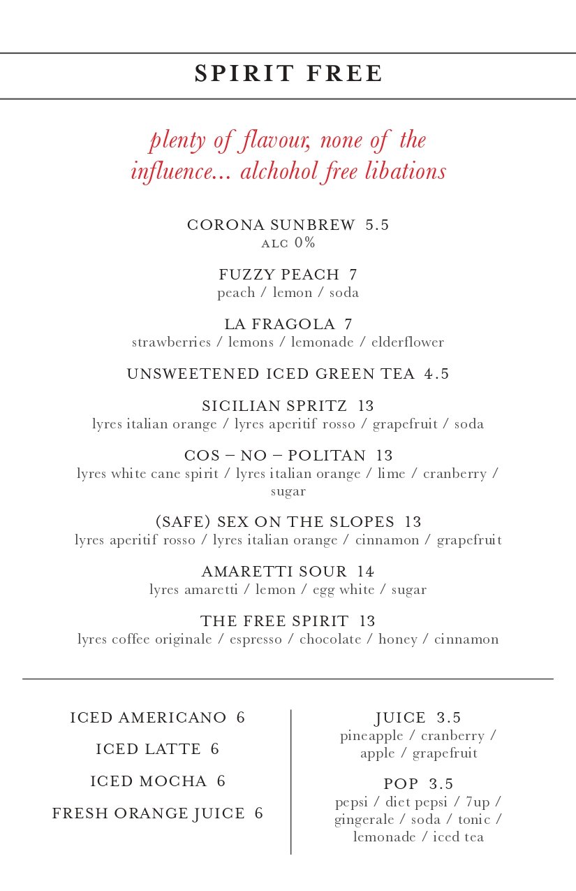 Menus — Labocca Restaurant