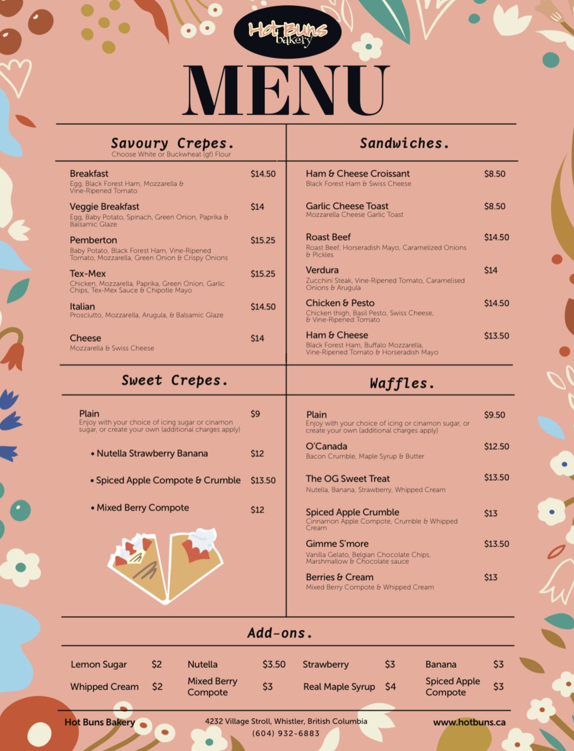 Menus — Hot Buns Cafe