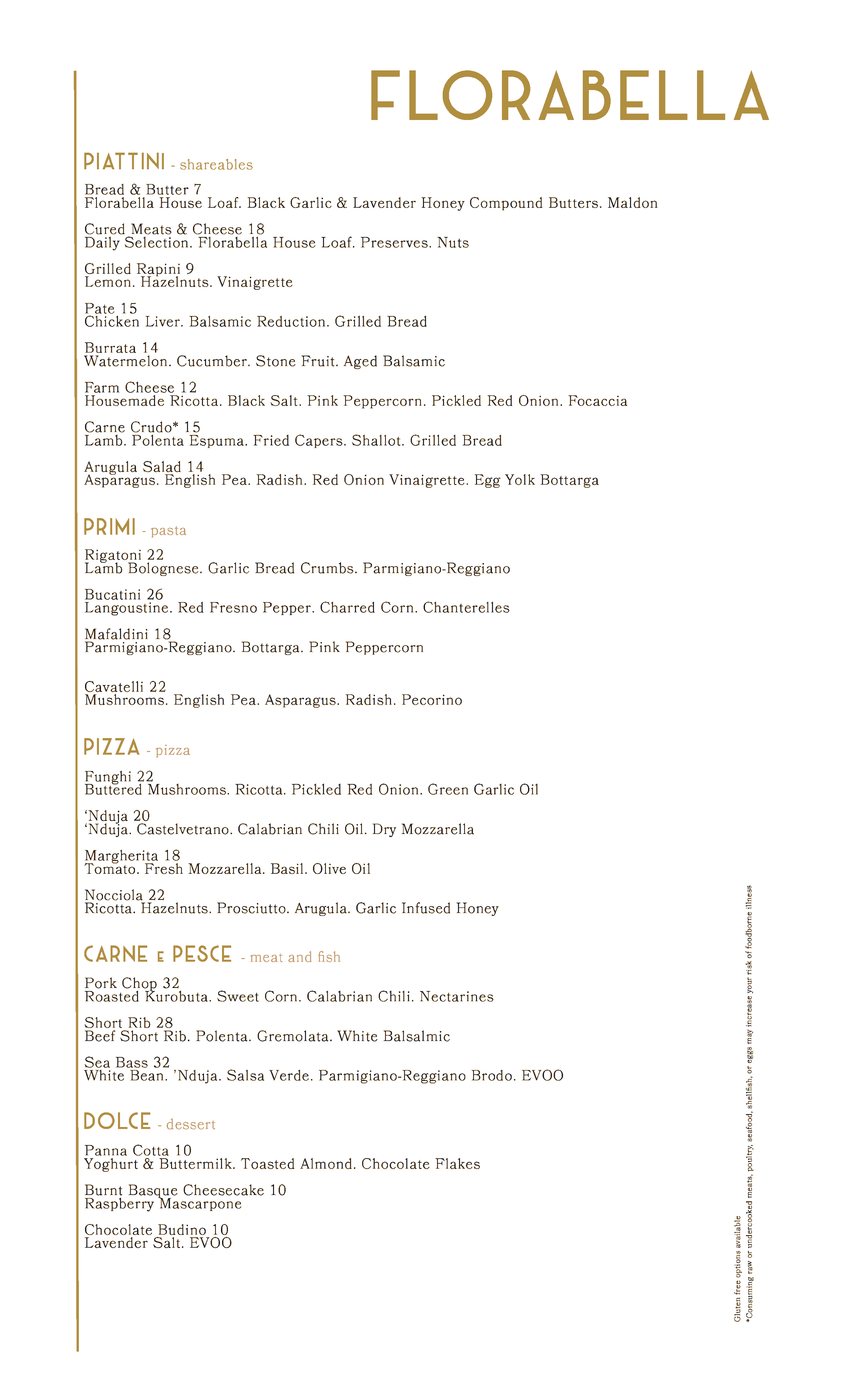 DINNER — FLORABELLA